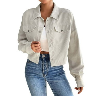 SSLR Womens Corduroy Shacket Jacket with Pockets, Oversized Long Sleeve ...