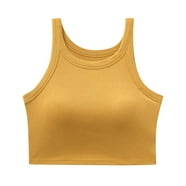 COOPLUS Womens Racerback Tank Top Short Soft High Neck Bras for Yoga ...