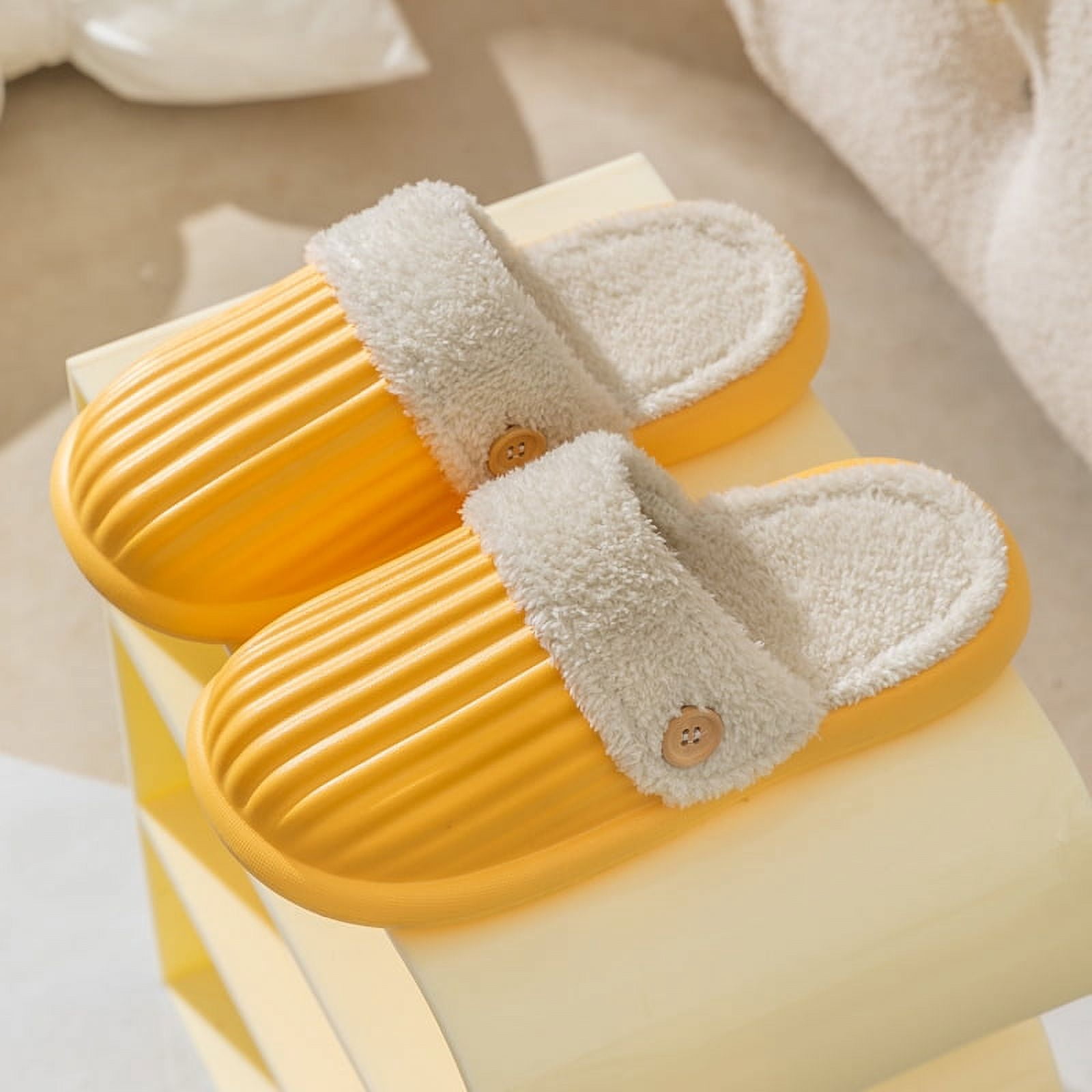 Womens Cute Detachable Slipper Warm Cozy Plush Faux Fur Lined - Indoor ...