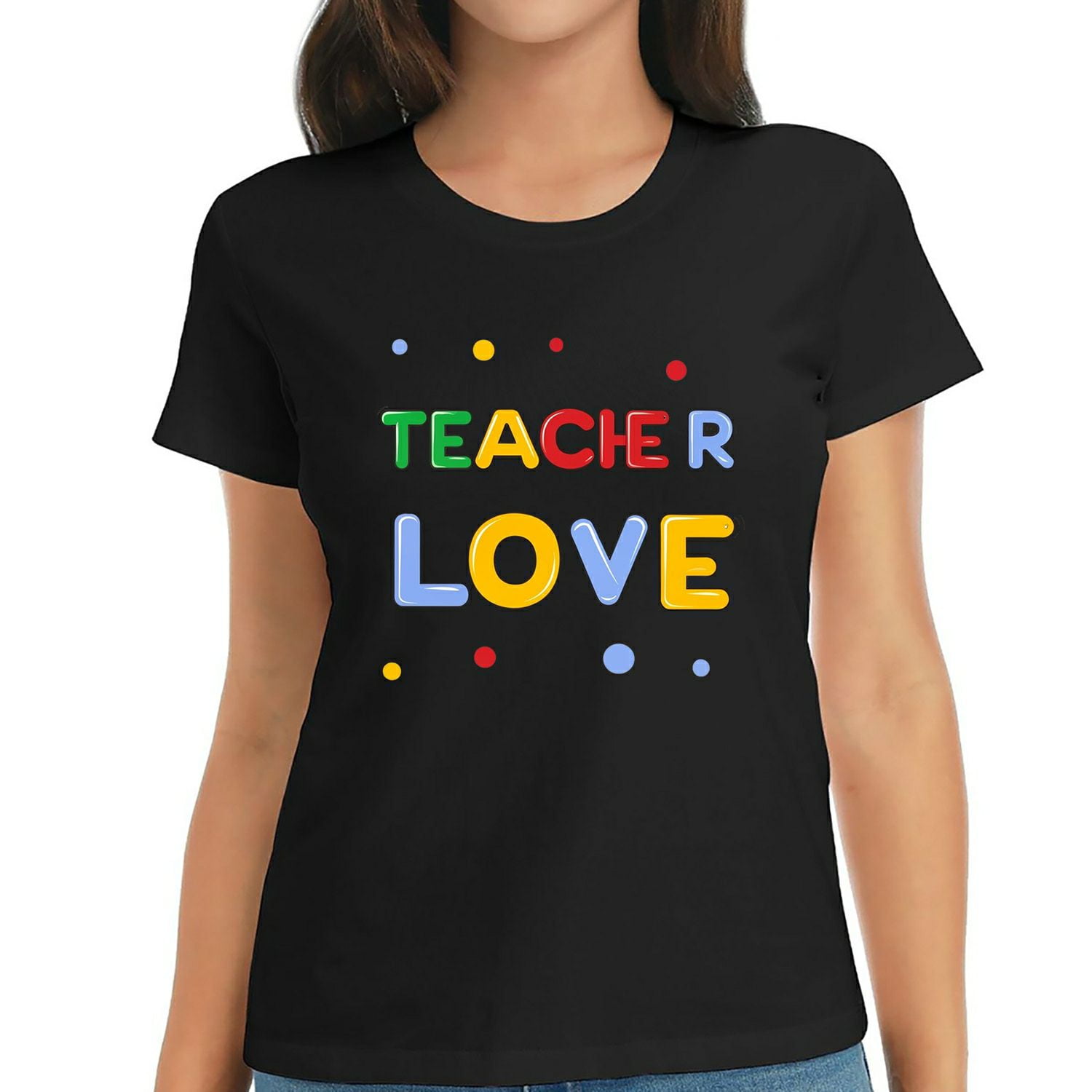 Womens Cute Love Teaching Back To School I Love Teacher Life Short ...