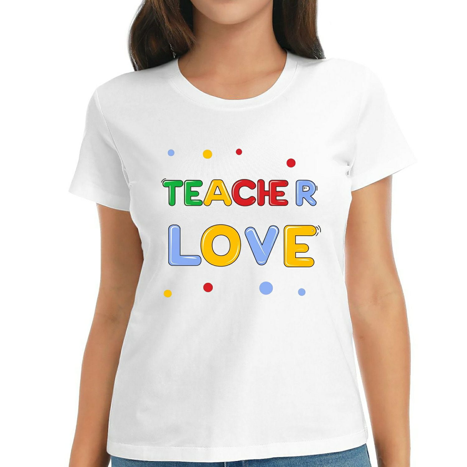Womens Cute Love Teaching Back To School I Love Teacher Life Short ...