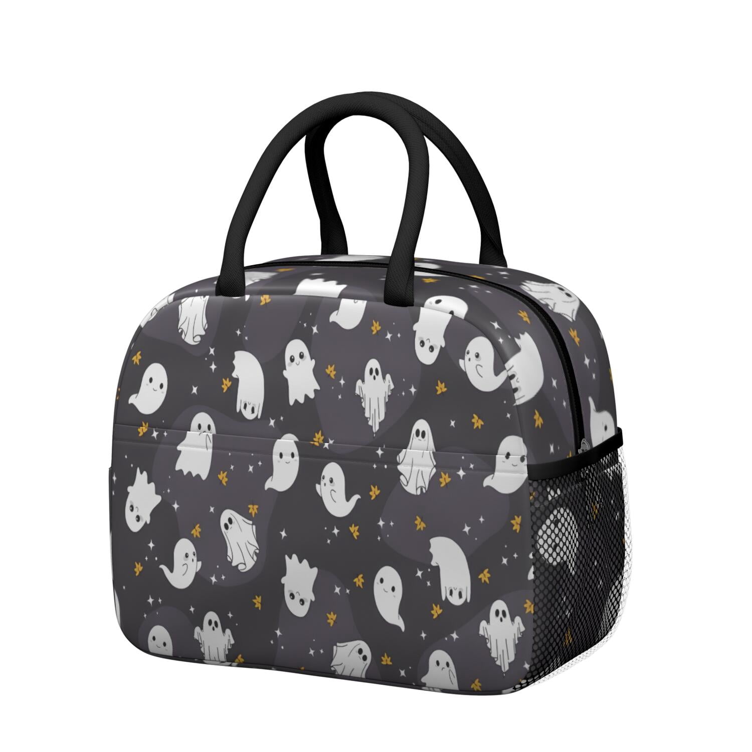 Womens Dark Halloween Ghosts with Stars Lunch Box for Work,Insulated ...