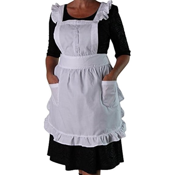 Womens Deluxe Colonial Pioneer Renaissance Pinafore, White, X-Large ...