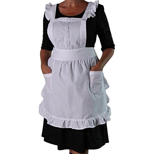Womens Deluxe Colonial Pioneer Renaissance Pinafore, White, X-Large ...
