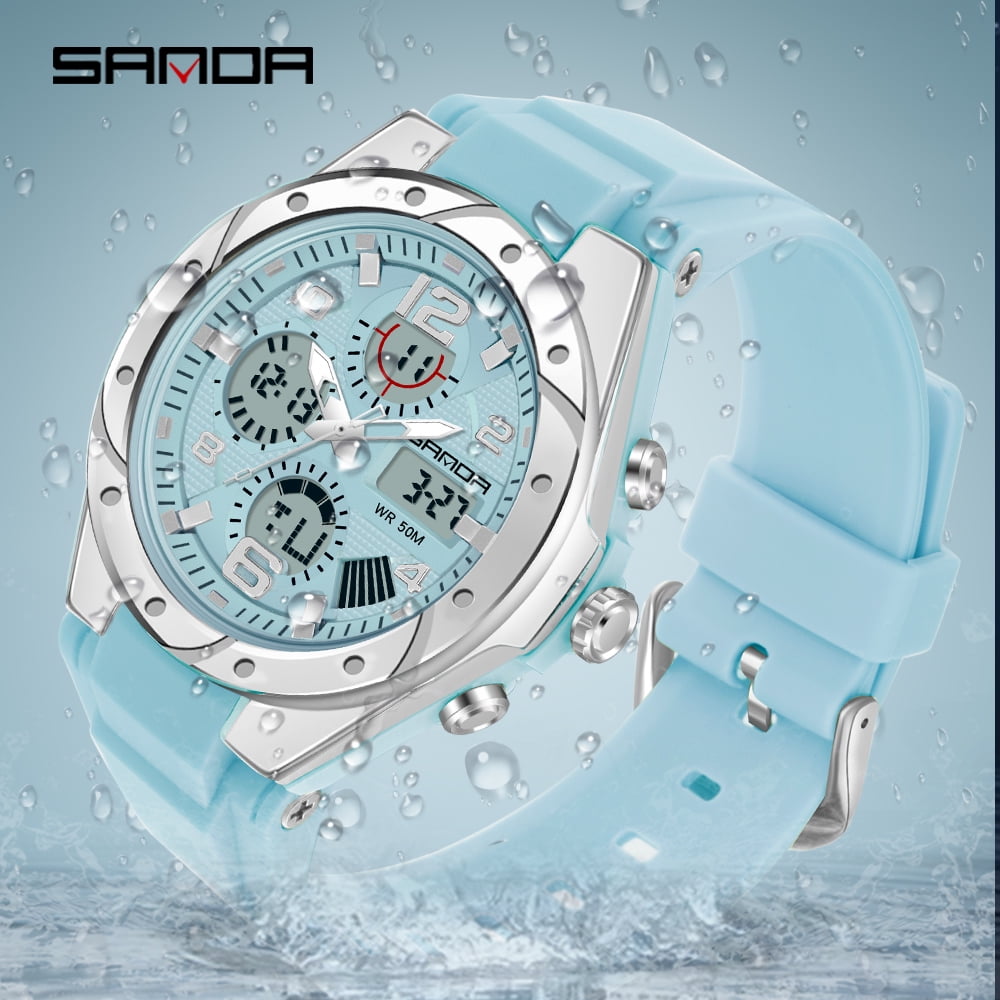 Womens Digital Watch Sport Waterproof Watch Analog Military Tactical ...