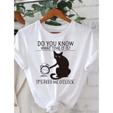 Womens "Do You Know What Time It Is? It's Feed Me O'clock" Cat Graphic ...