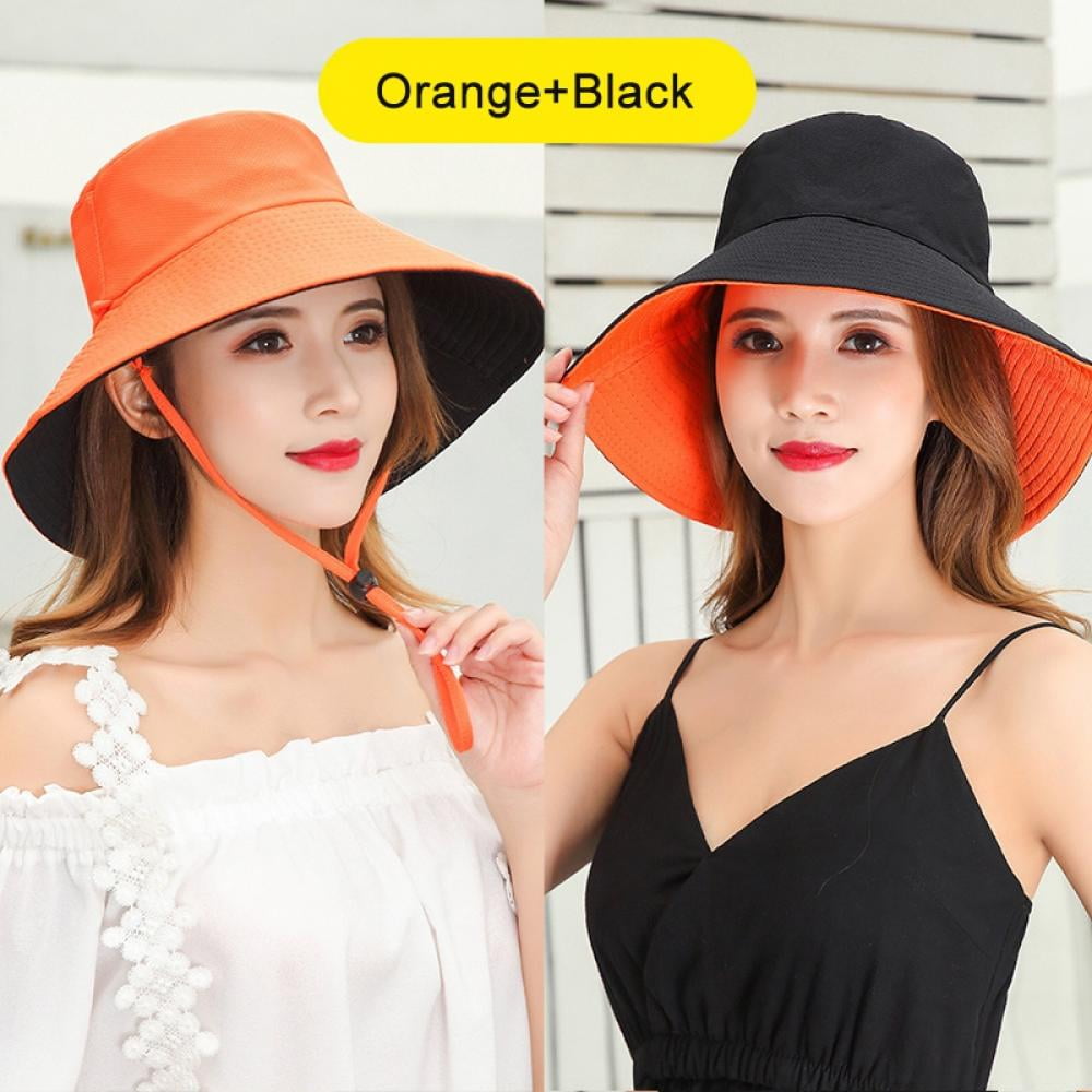 Womens Double-Sided Sun Hat, UV Sun Protection Wide Brim Foldable ...