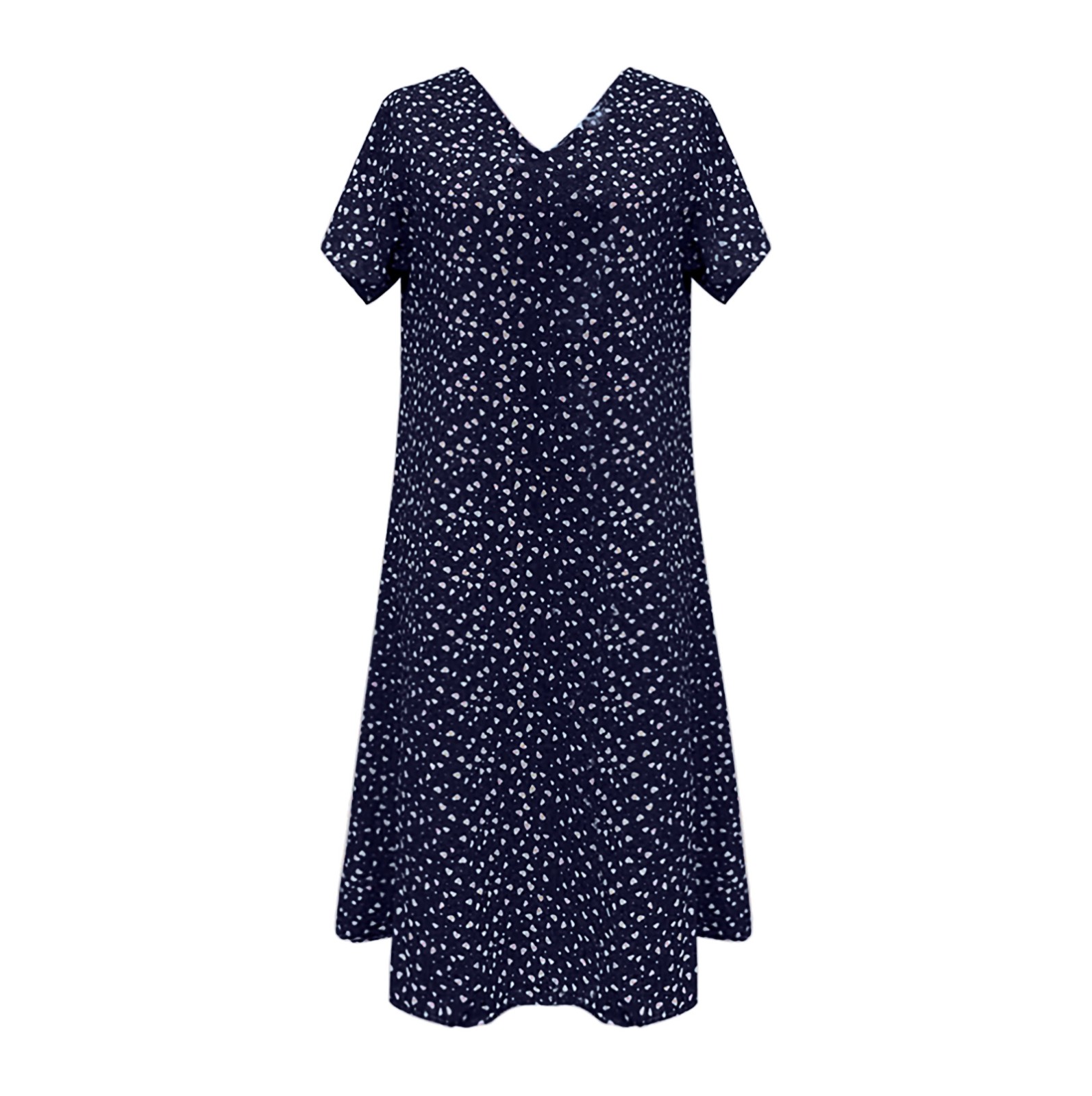 Womens Dress plus Size Maxi Dress Summer Ladies Casual Short Sleeve V ...
