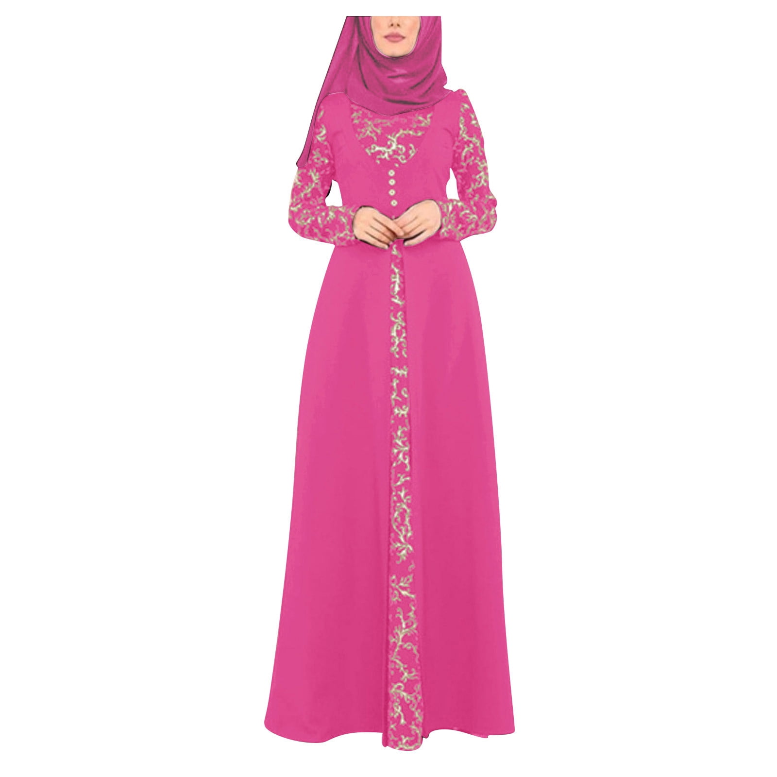 Womens Dresses for Wedding Guest Short Sleeve Dress Kaftan Arab Jilbab ...
