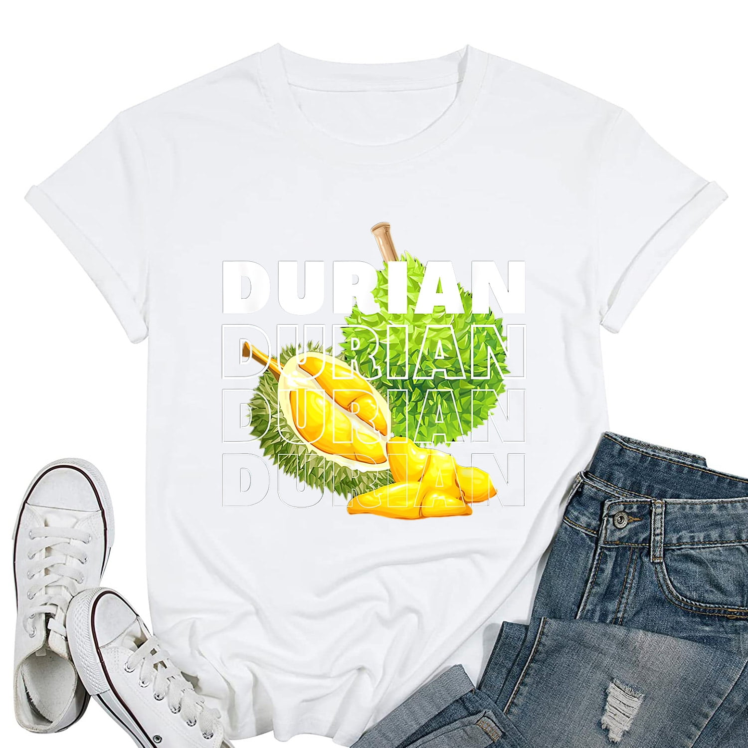 Womens Durian Eater | Funny Durian Gift | For Asian Food Lovers T-Shirt ...