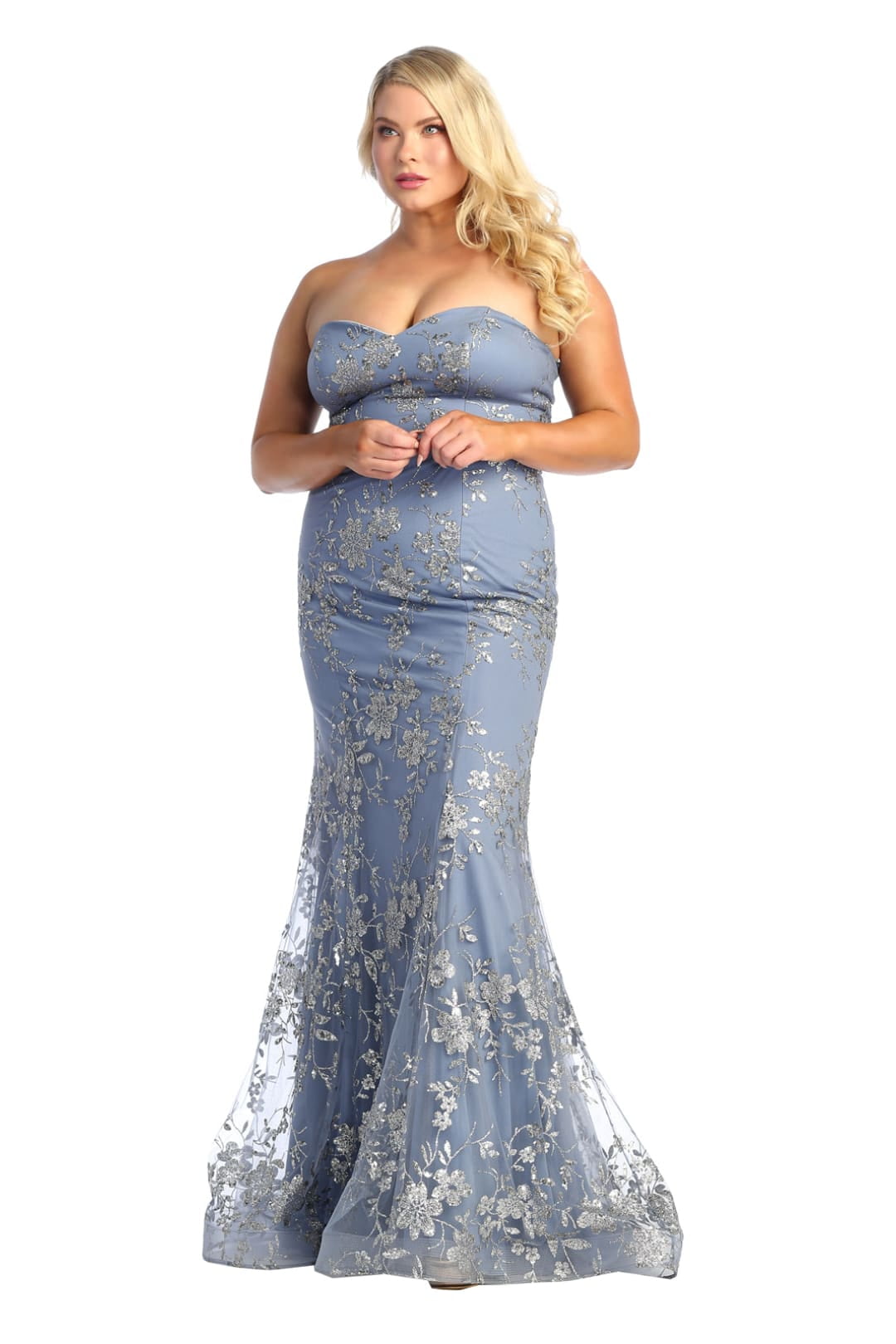 Womens Dusty Blue Formal Red Carpet Evening Long Sweetheart Strapless ...