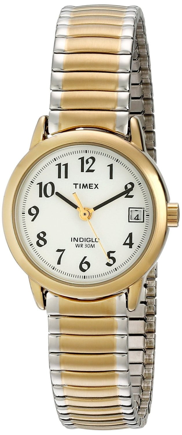 Womens Easy Reader Brass Case Expansion Bracelet White Dial Two-tone ...