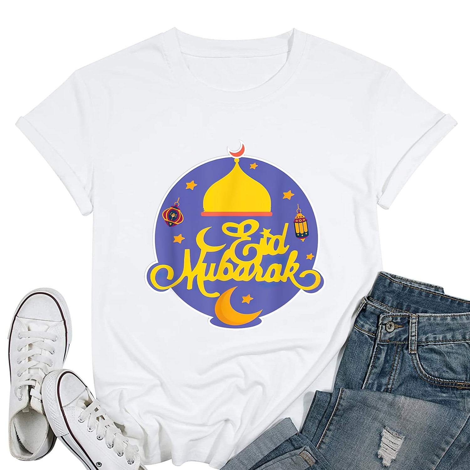 Womens Eid Mubarak Happy Eid Muslims Eid Fitr Eid Adha Holyday 2021 T ...