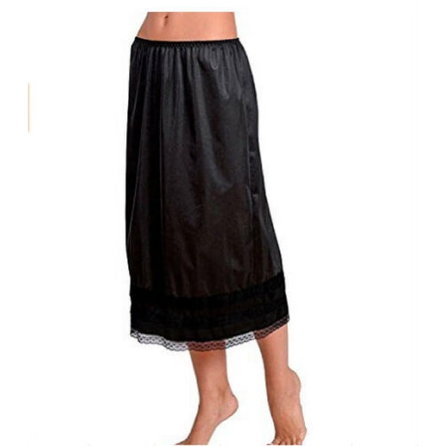 Womens Elastic High Waist Bust Skirts Smooth Swing Dress Underskirt ...
