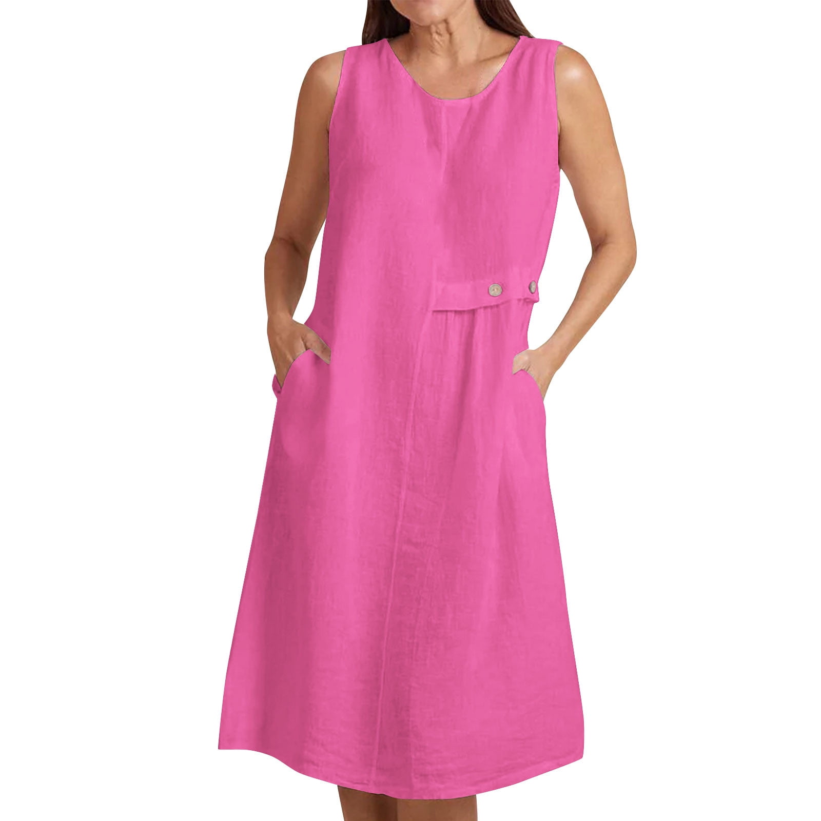 Womens Elastic High Waist Sundress V Neck Sleeveless Mini Tank Dresses ...