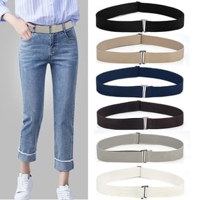 FALARI 4-Pack Stretchy Plus Size Women's Invisible Flat Buckle Belts ...