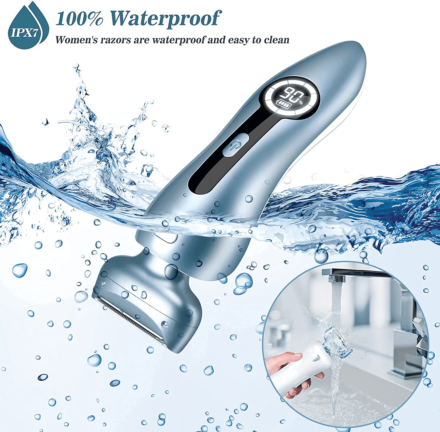 Womens Electric Razor, Electric Shaver for Women, Lady IPX7 Waterproof ...