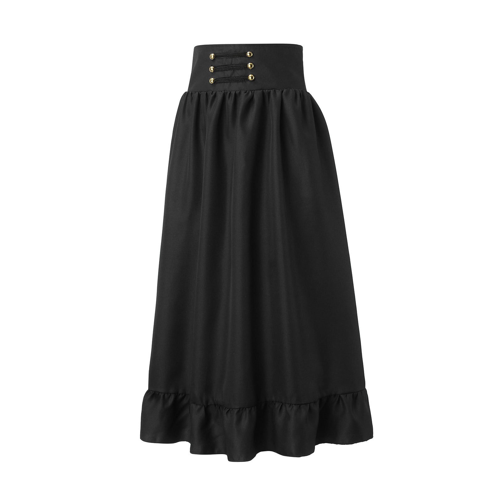 Womens Elegant Festival Solid Color A Skirt Vintage Waist Pleated ...