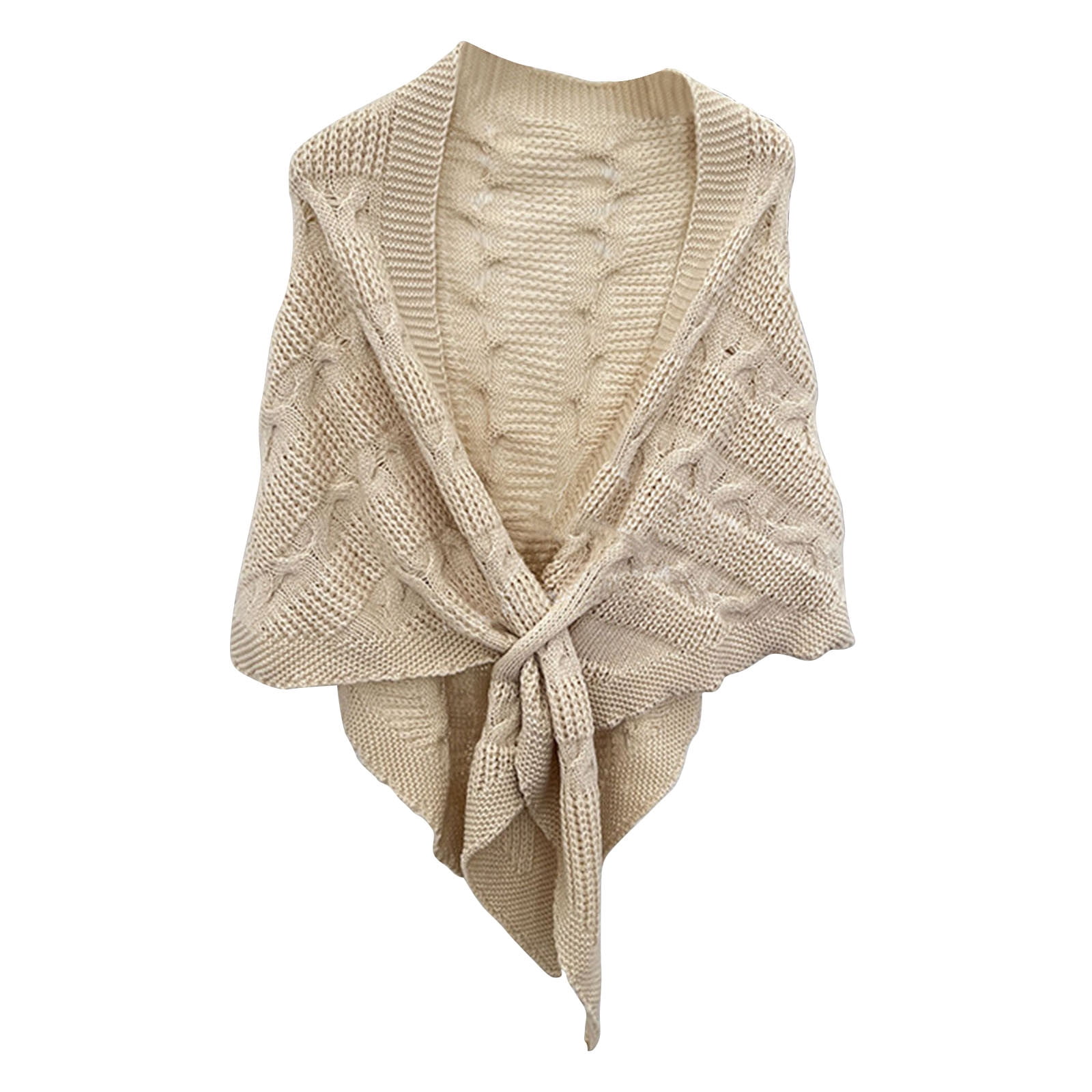Womens Elegant Shawls Cape Solid Color Knitted Open Front Poncho Cape ...
