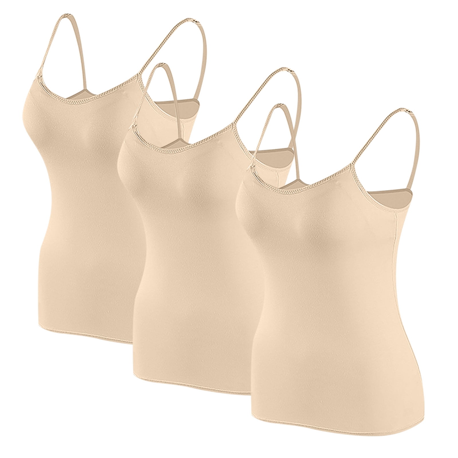 Womens Everyday Bras, Womens 3 Pack Cotton Tank Top with Shelf Bra ...