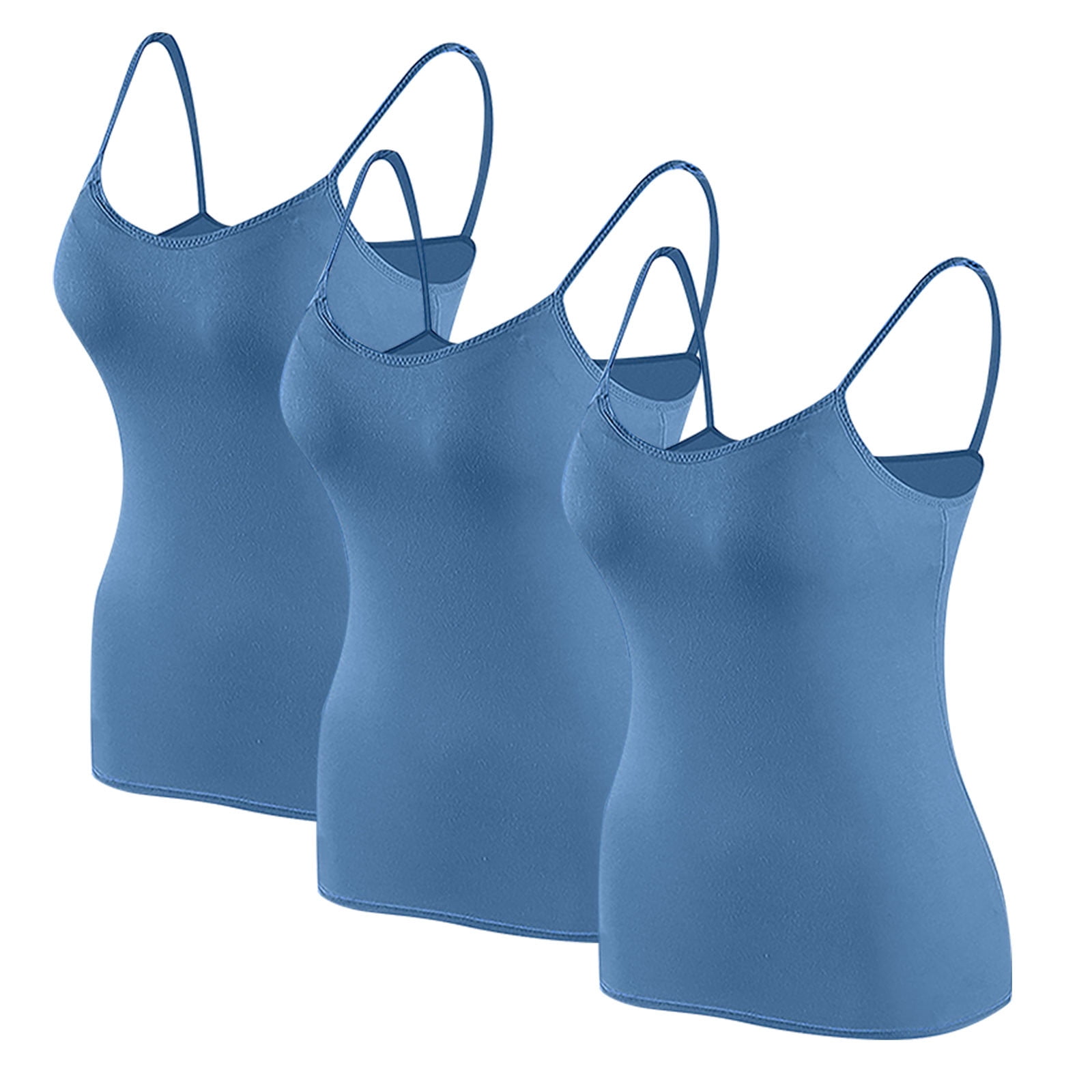 Womens Everyday Bras, Womens 3 Pack Cotton Tank Top with Shelf Bra ...