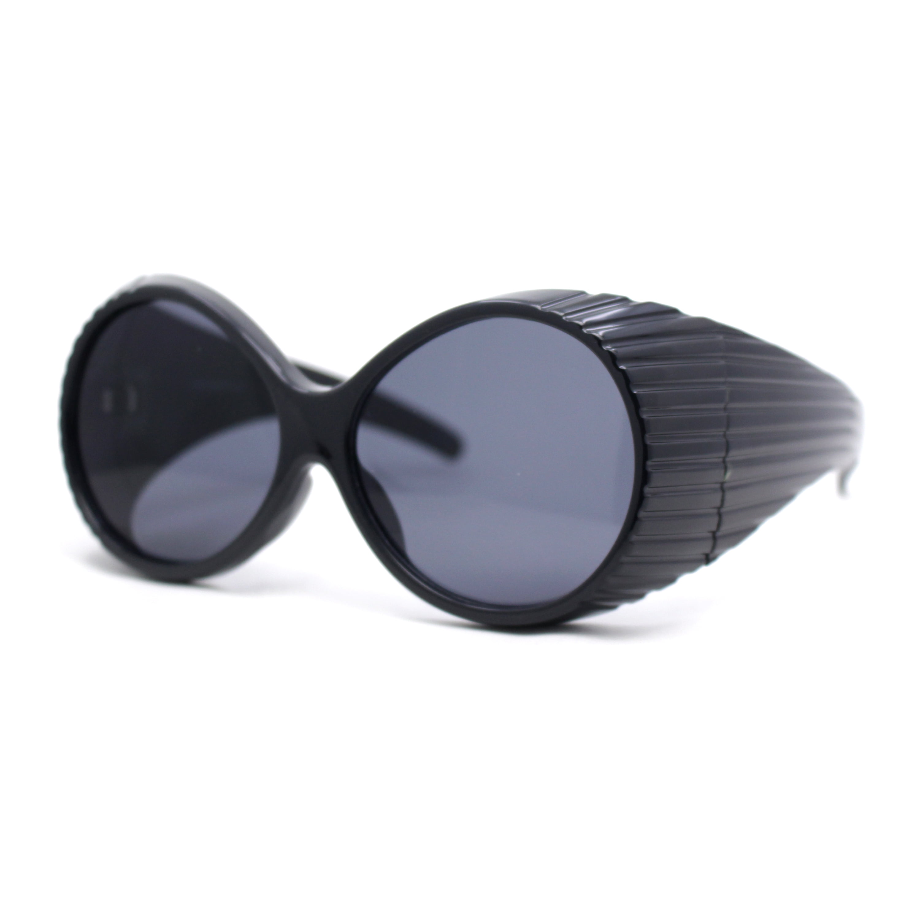 Womens Exaggerated Vintage Round Windbreak Goggle Style Wrap Sunglasses ...
