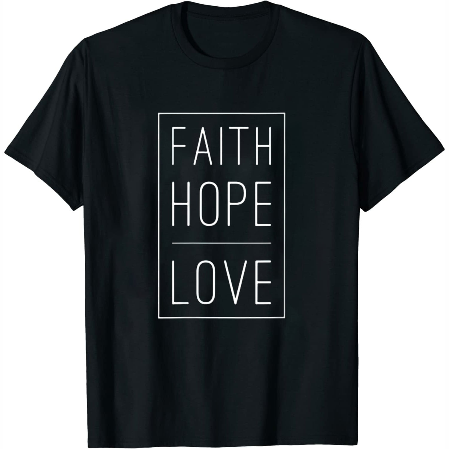 Womens Faith Hope Love Christian Clothing Design Round Neck T-Shirt ...