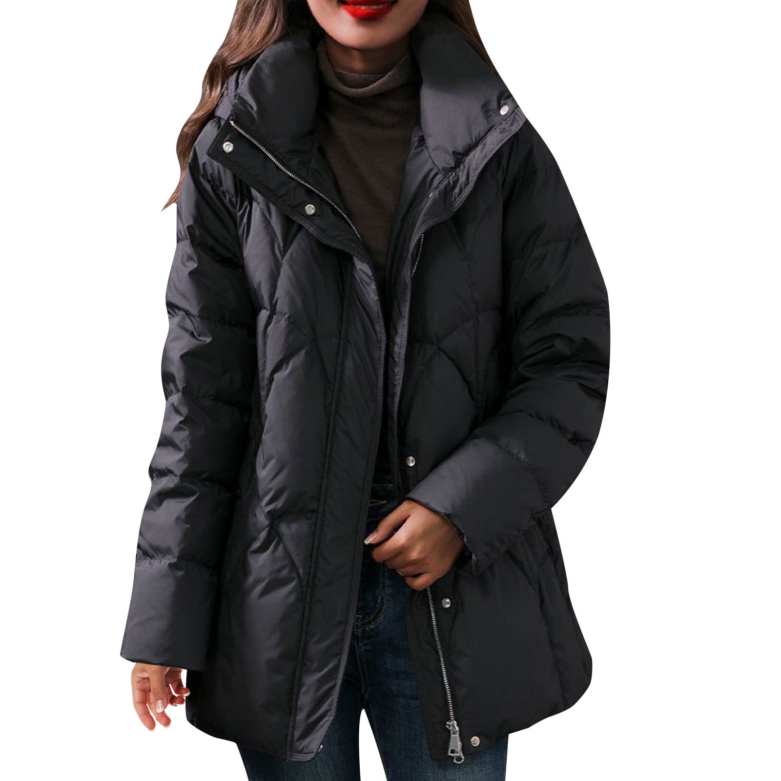 Womens Fall Fashion 2025 Puffer Jacket Womens Winter Short Cotton ...