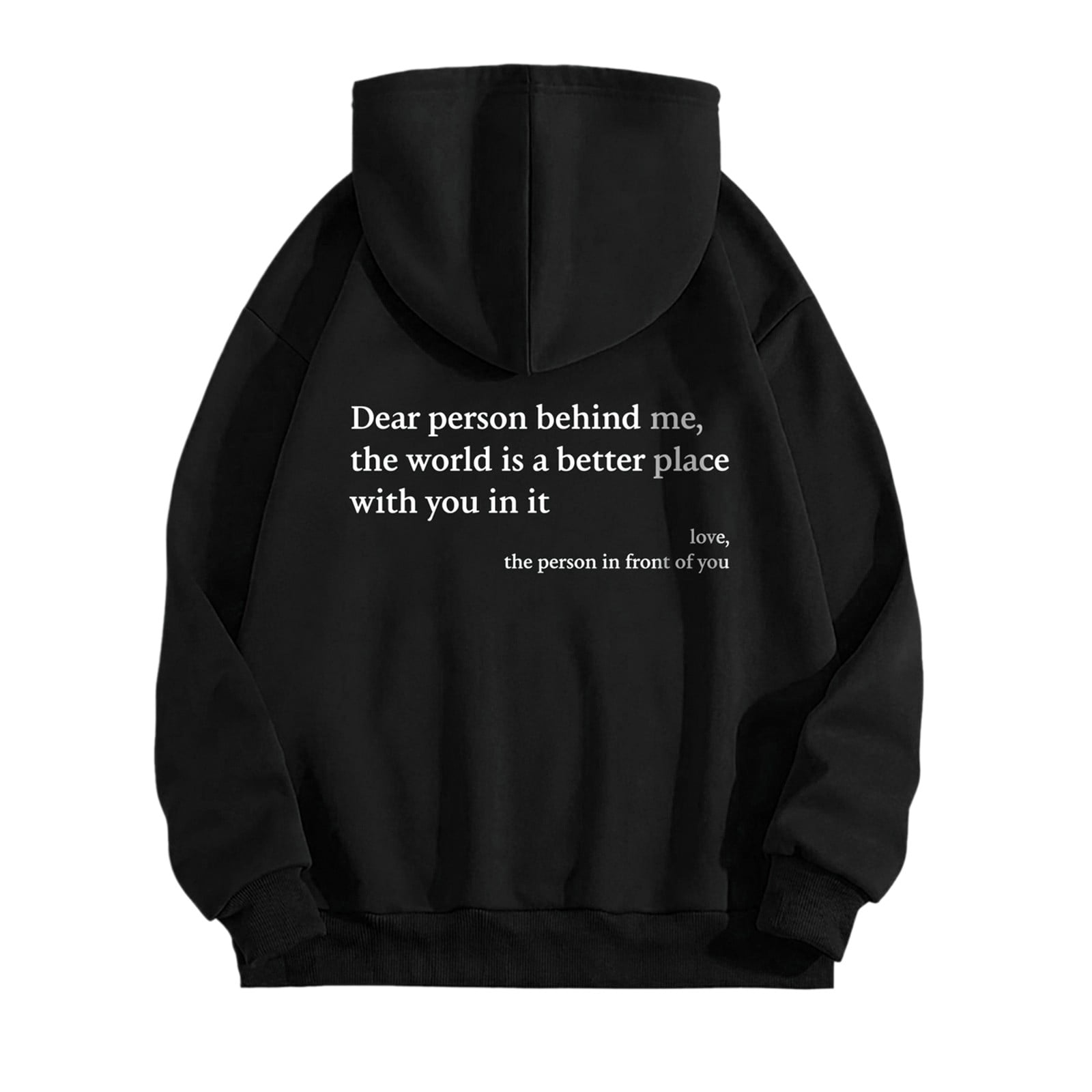 Womens Fall Hoodies Dear Person Behind Me Letter Print Long Sleeve ...