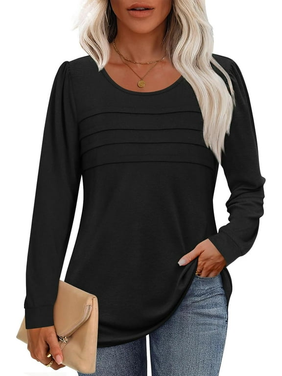 Plus Size Women Casual Autumn and Winter Long Sleeve Chiffon Tops Sexy Deep V-neck Irregular ...