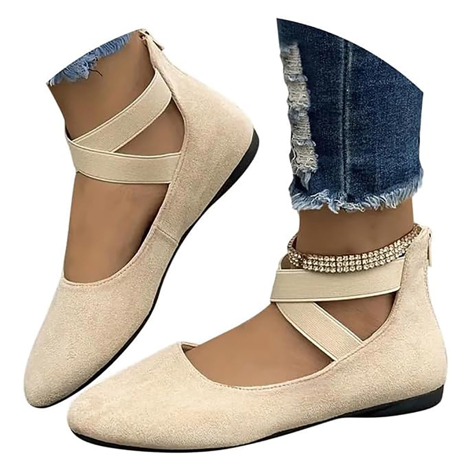 Womens Fashion Ballet Flats Shoes Ankle Strap Mary Jane Flats Shoes ...