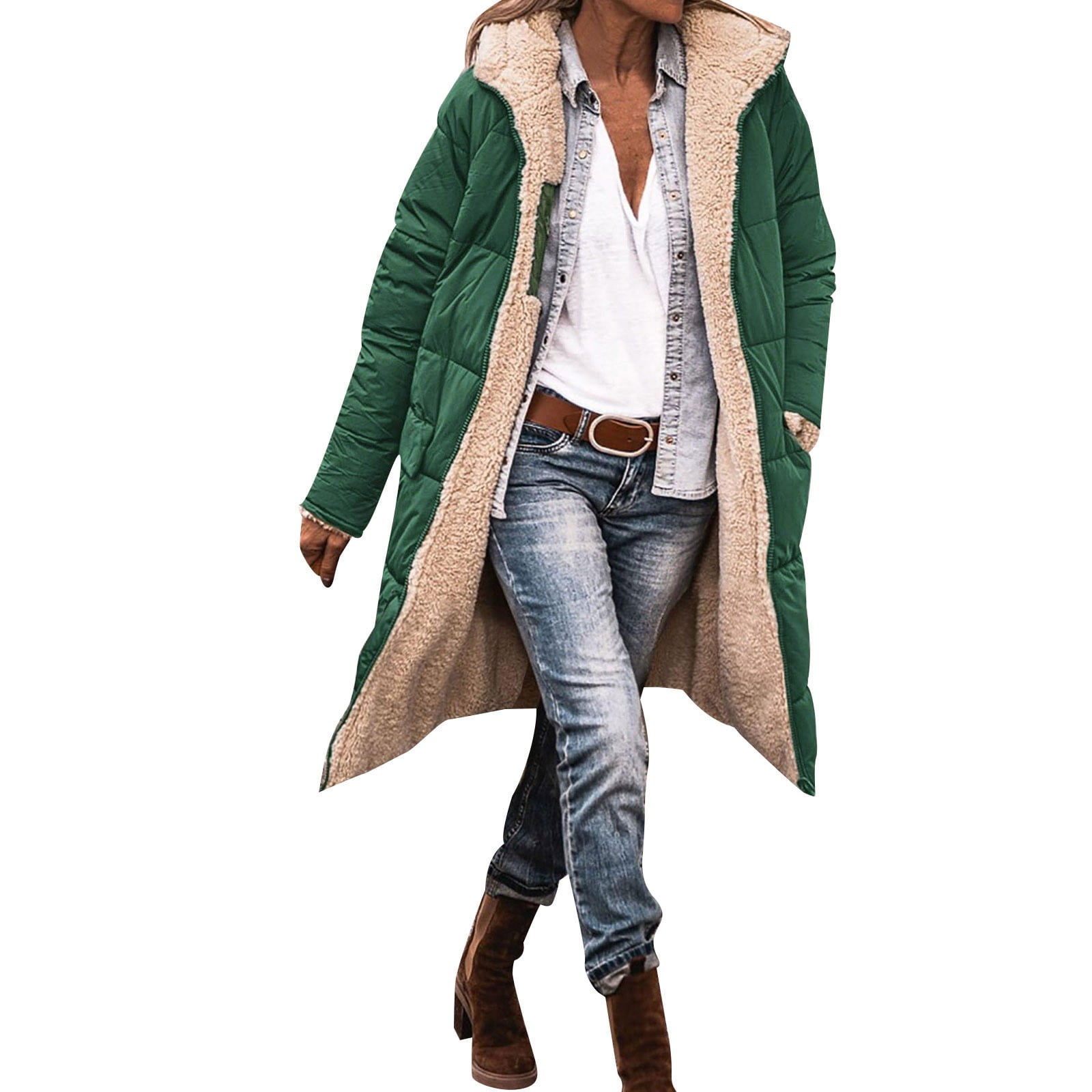 Womens Fashion Casual Zip Womens Clothes Winter Up Jacket with Pockets ...