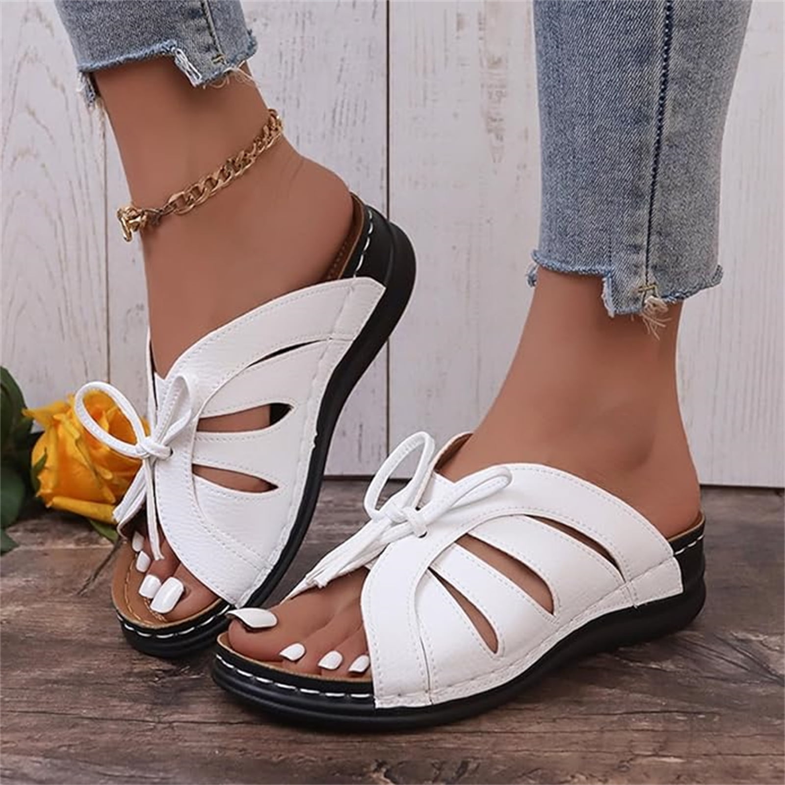 Womens Fashion Orthotic Slides Athletic Slip On Slippers Orthopedic ...
