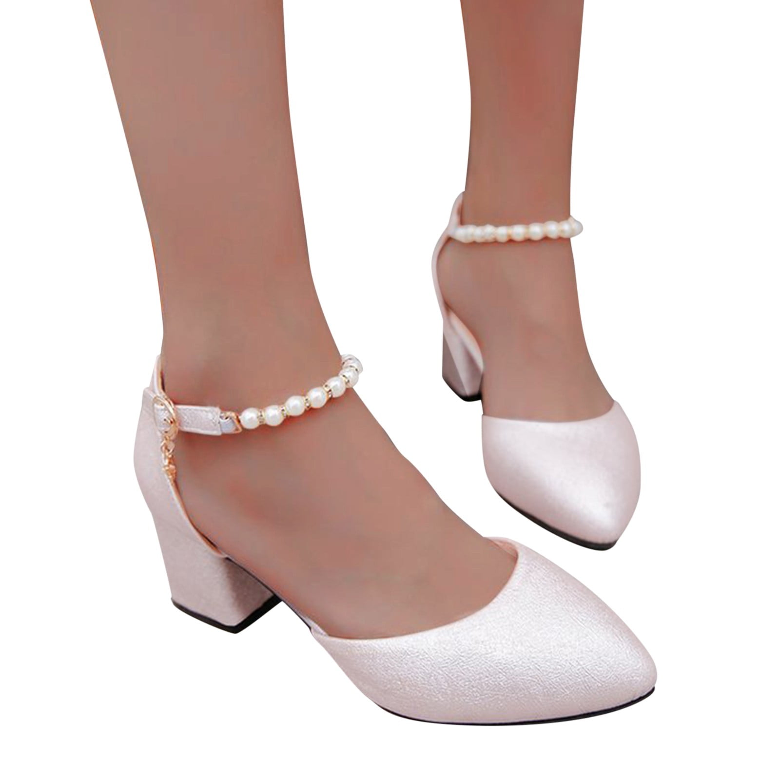 Womens Fashion Pumps Shoes High Heel Block Heeled Shoes Pointed Toe ...