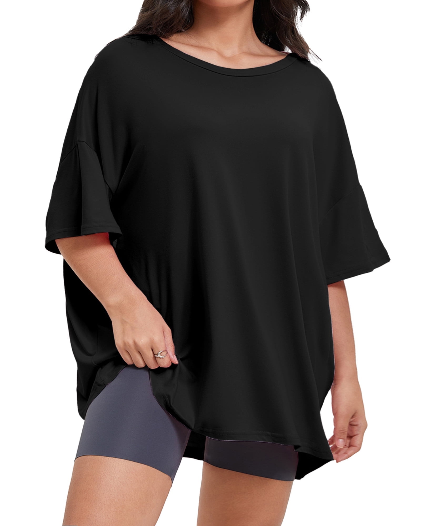 Womens Fashion Workout T Shirts Plus Size Tops Summer Clothes Short ...