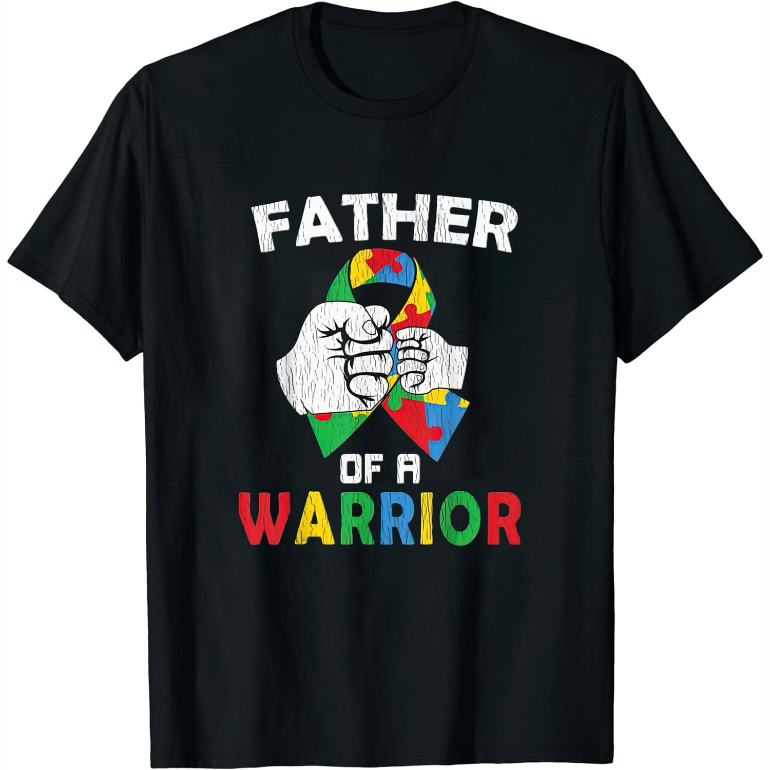 Womens Father Of A Warrior Autistic Kids Autism Awareness Ribbon T ...