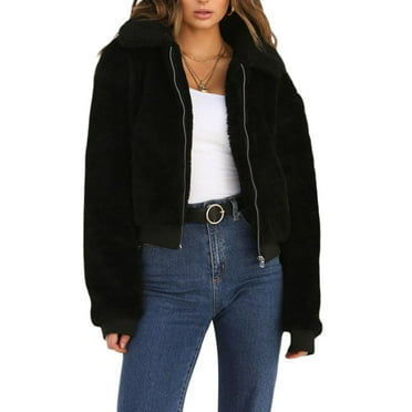 Womens Thick Warm Teddy Bear Pocket Fleece Jacket Coat Zip Up Outwear Overcoat - Walmart.com