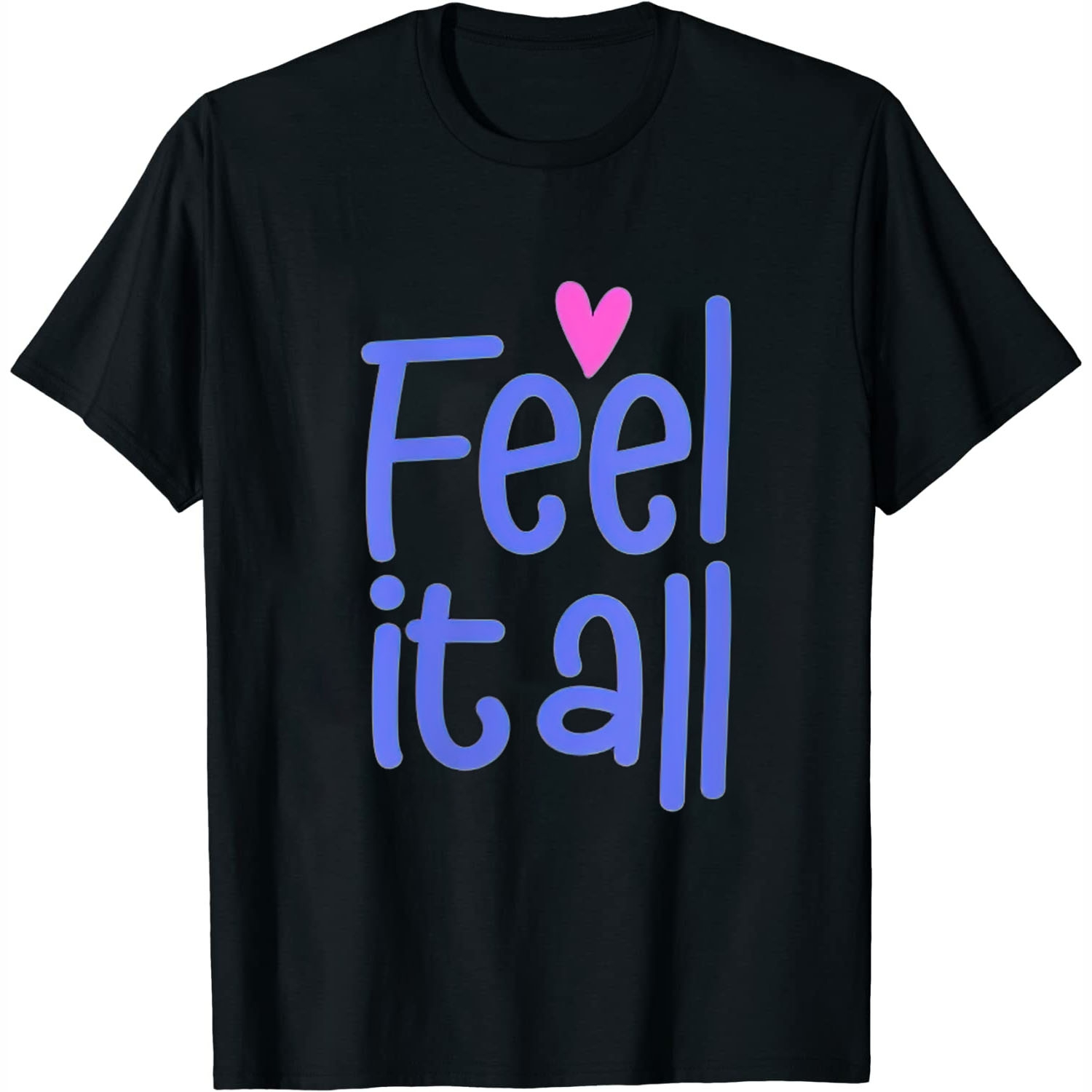 Womens Feel it all mental health design V-Neck T-Shirt Black Small ...