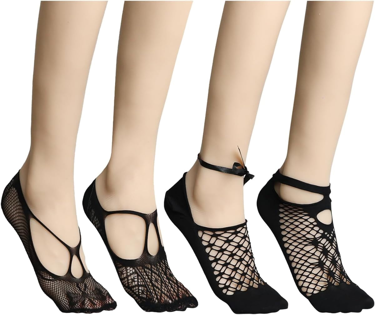 Womens Fishnet Socks Ankle Mesh Lace Socks Ultra Thin Crew Fancy Dress ...