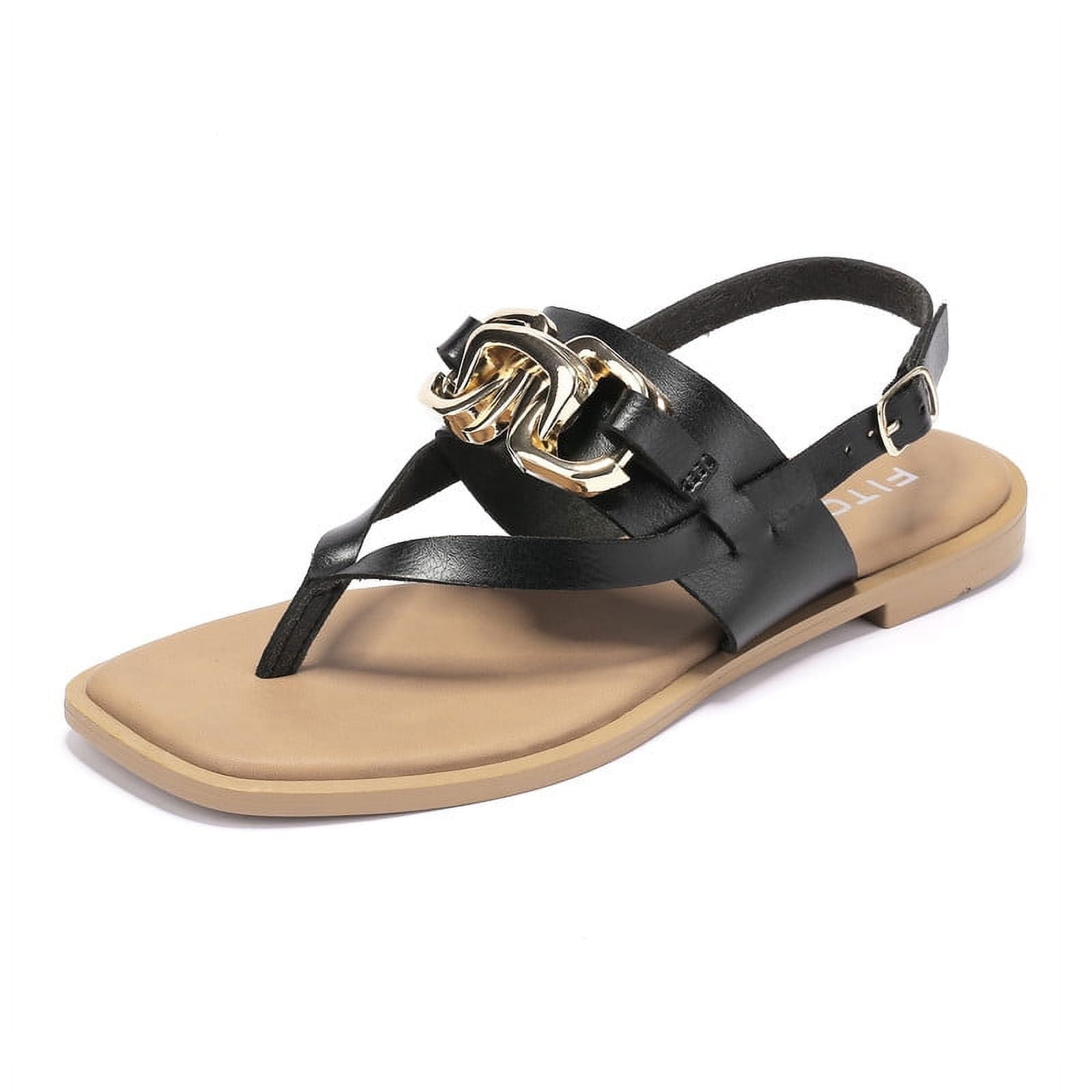 Womens Flat Adjustable Strap Sandals With Casual Fashion Slides and ...