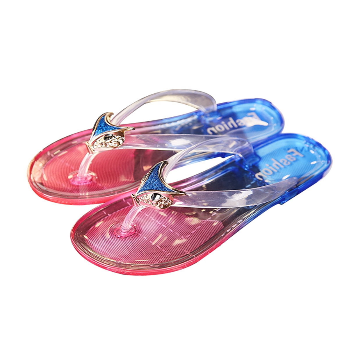 Womens Flip Flops Jelly Thong Sandals with Cute Fox Pattern Non-Slip ...