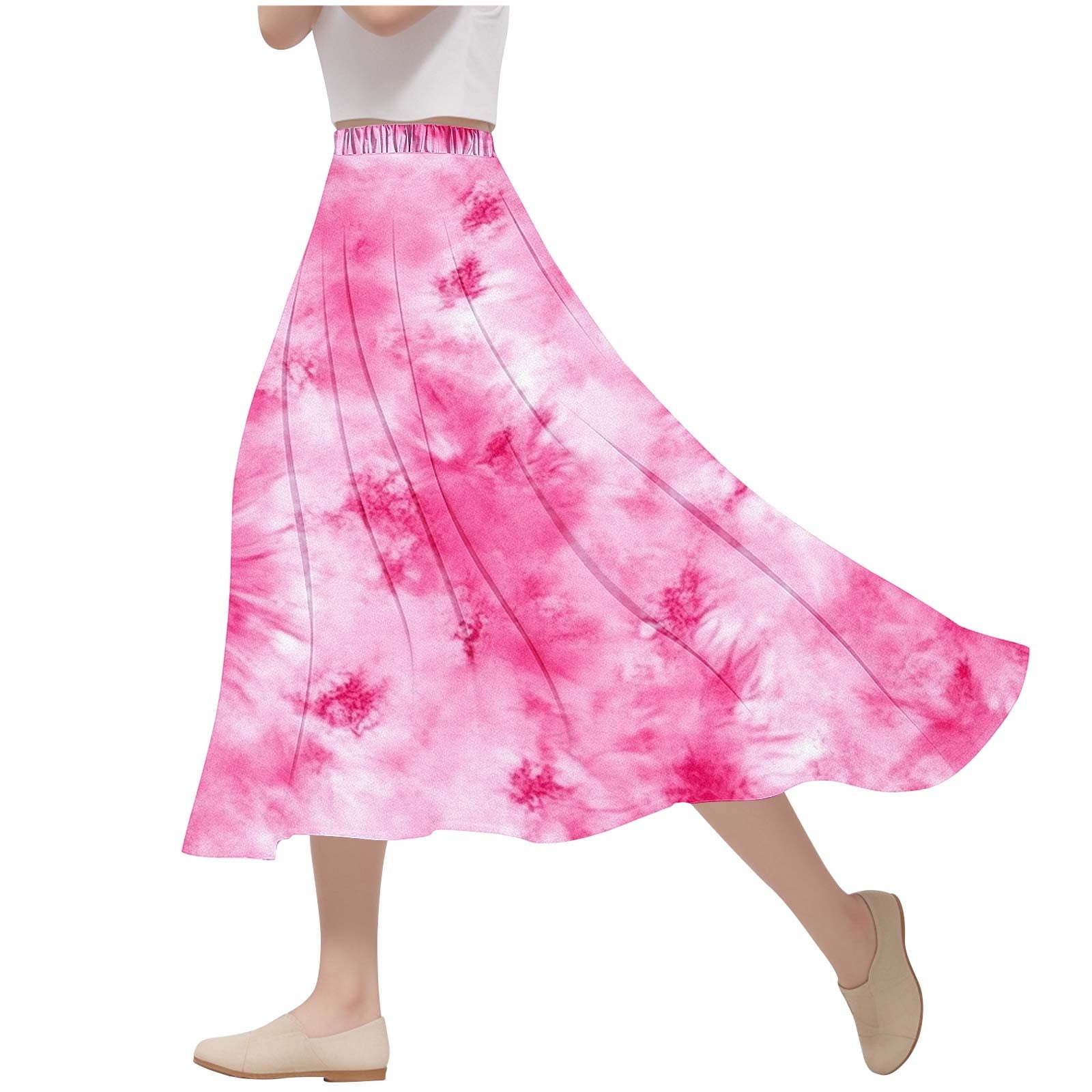Womens Floral Graphic Loose Fit Skirt for Ladies Lounge High Cut Maxi ...