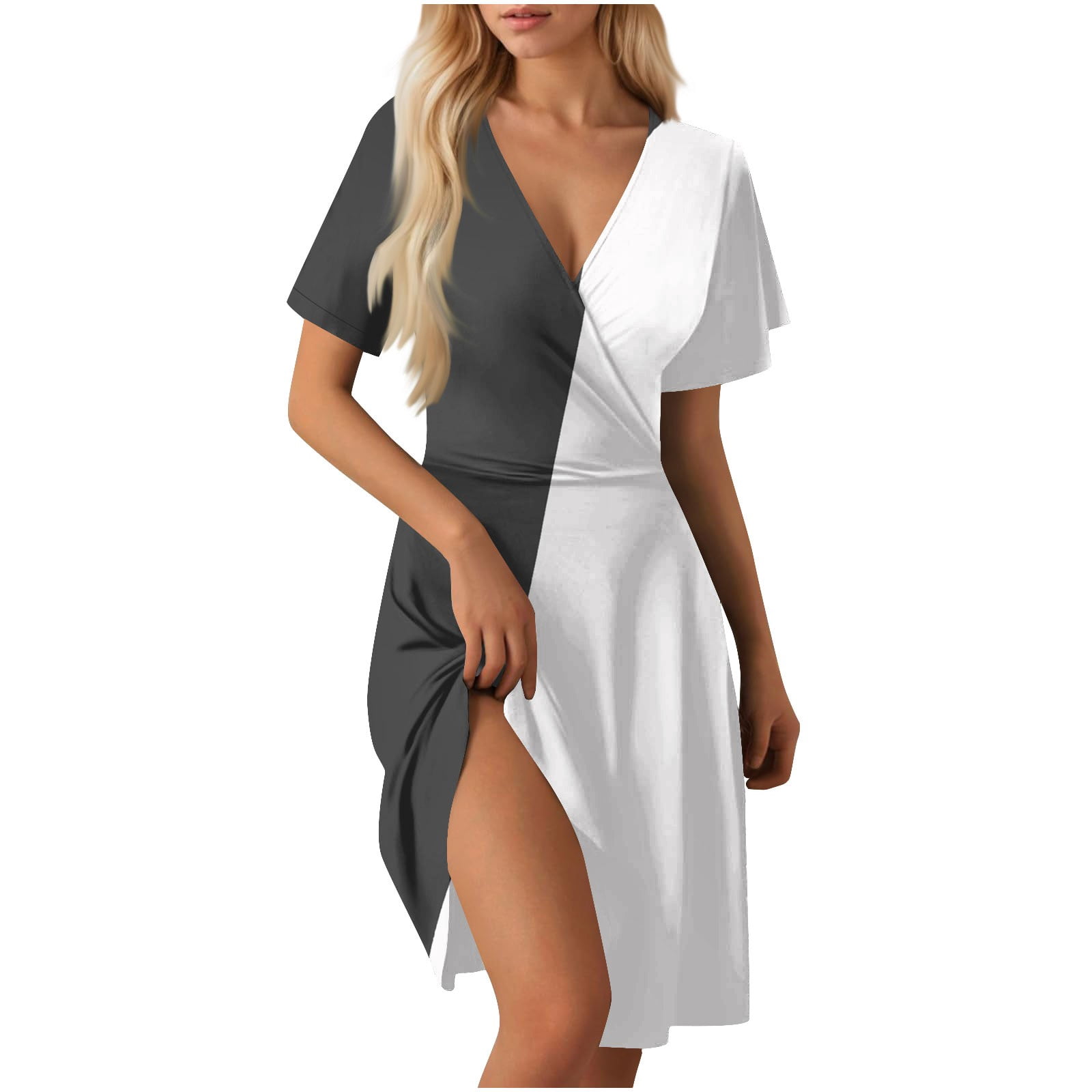 Womens Flower Graphic Deep V Neck Dresses Homecoming Dresses for Women ...