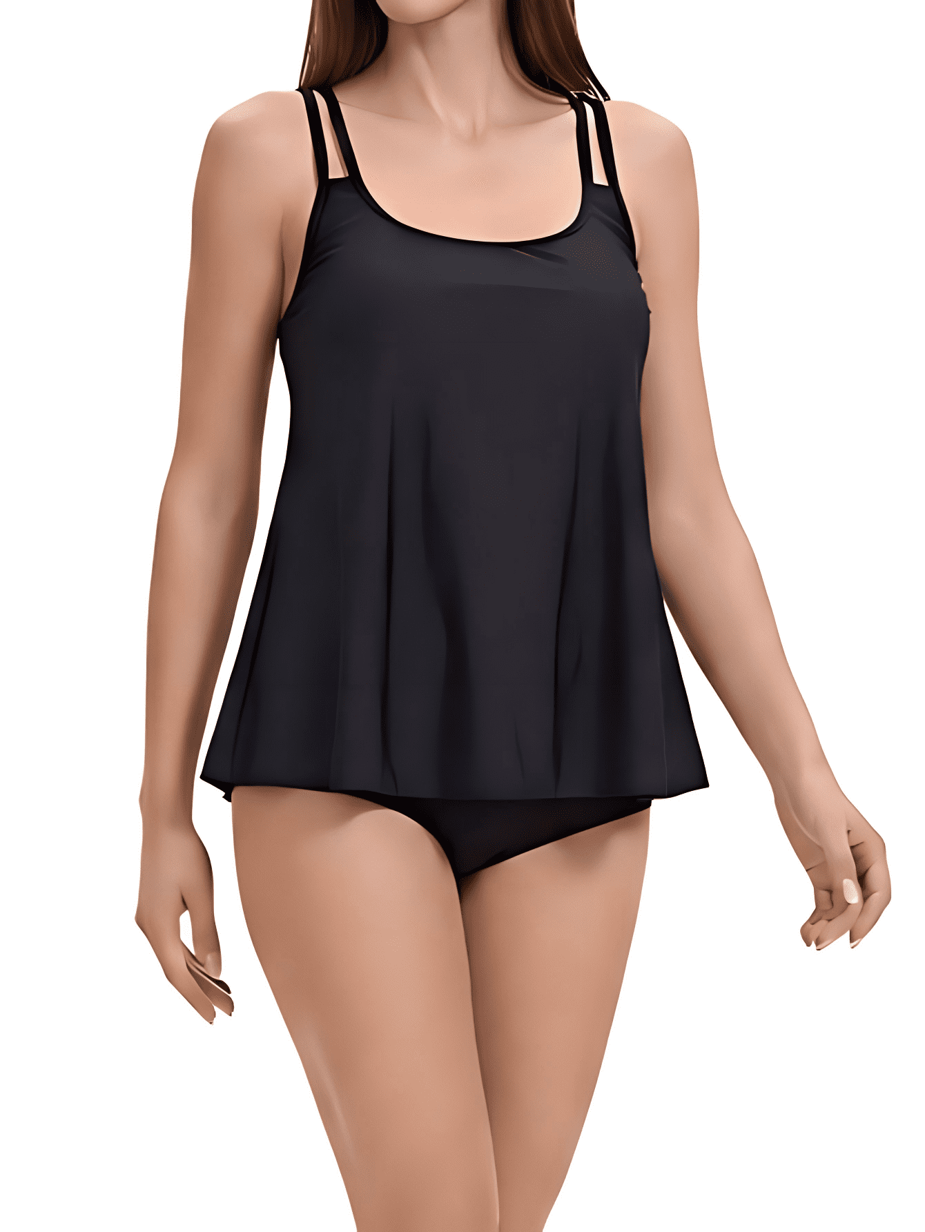 Womens Flowy Tankini Tops Only - Modest Bathing Suit Loose Fit Swimsuit ...