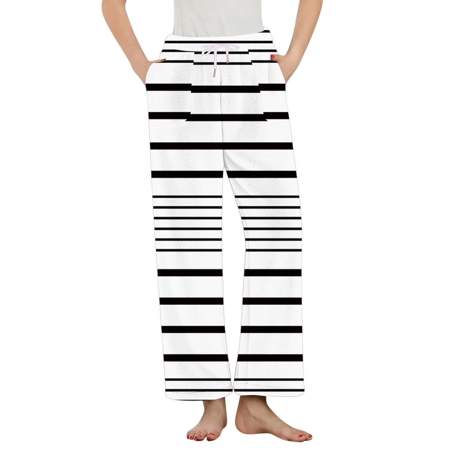 Womens Fluffy Wide Leg Sweatpants Baggy Lounge Travel Pants Fall ...
