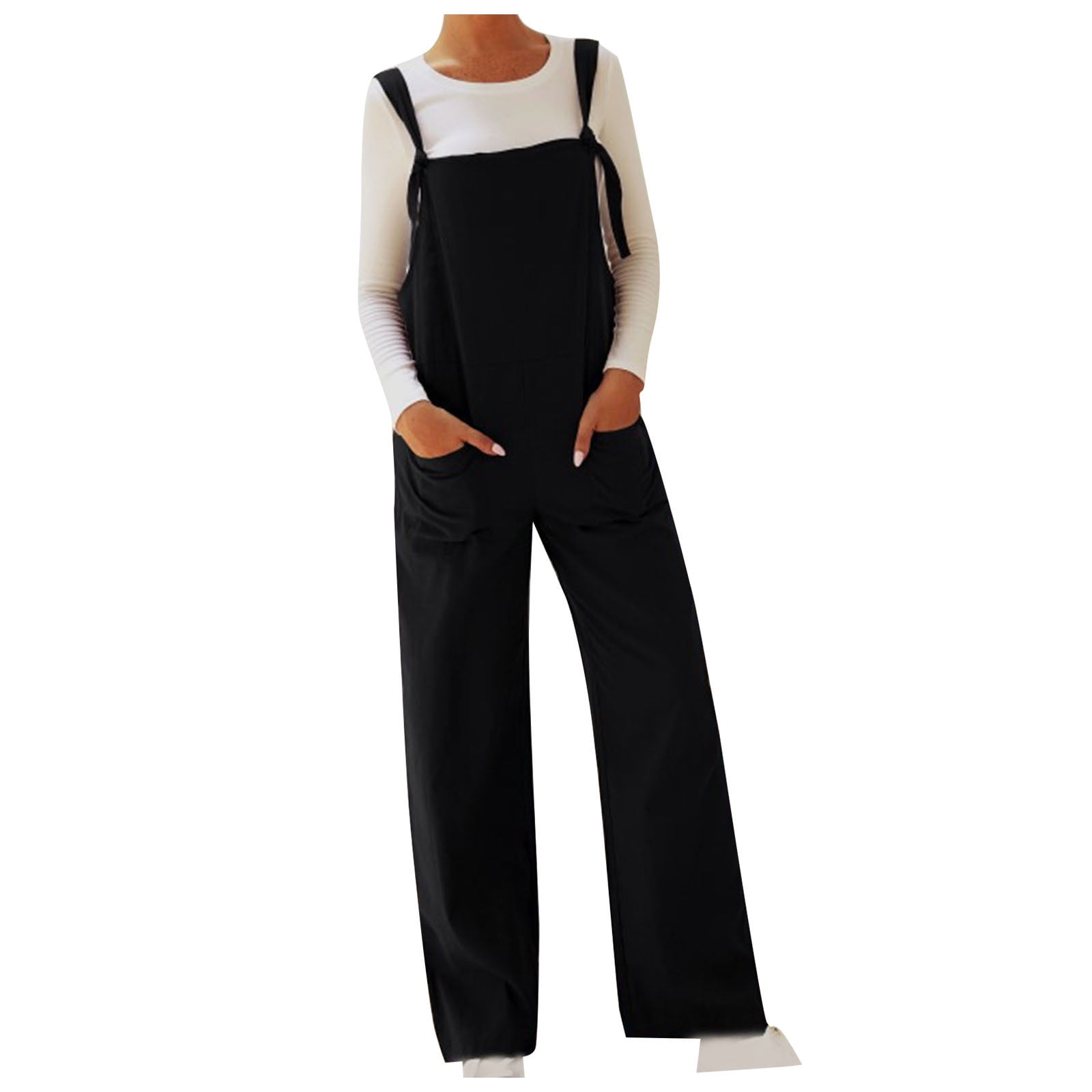 Womens Full Length Pants Overalls Clearance Coverall With Pockets ...