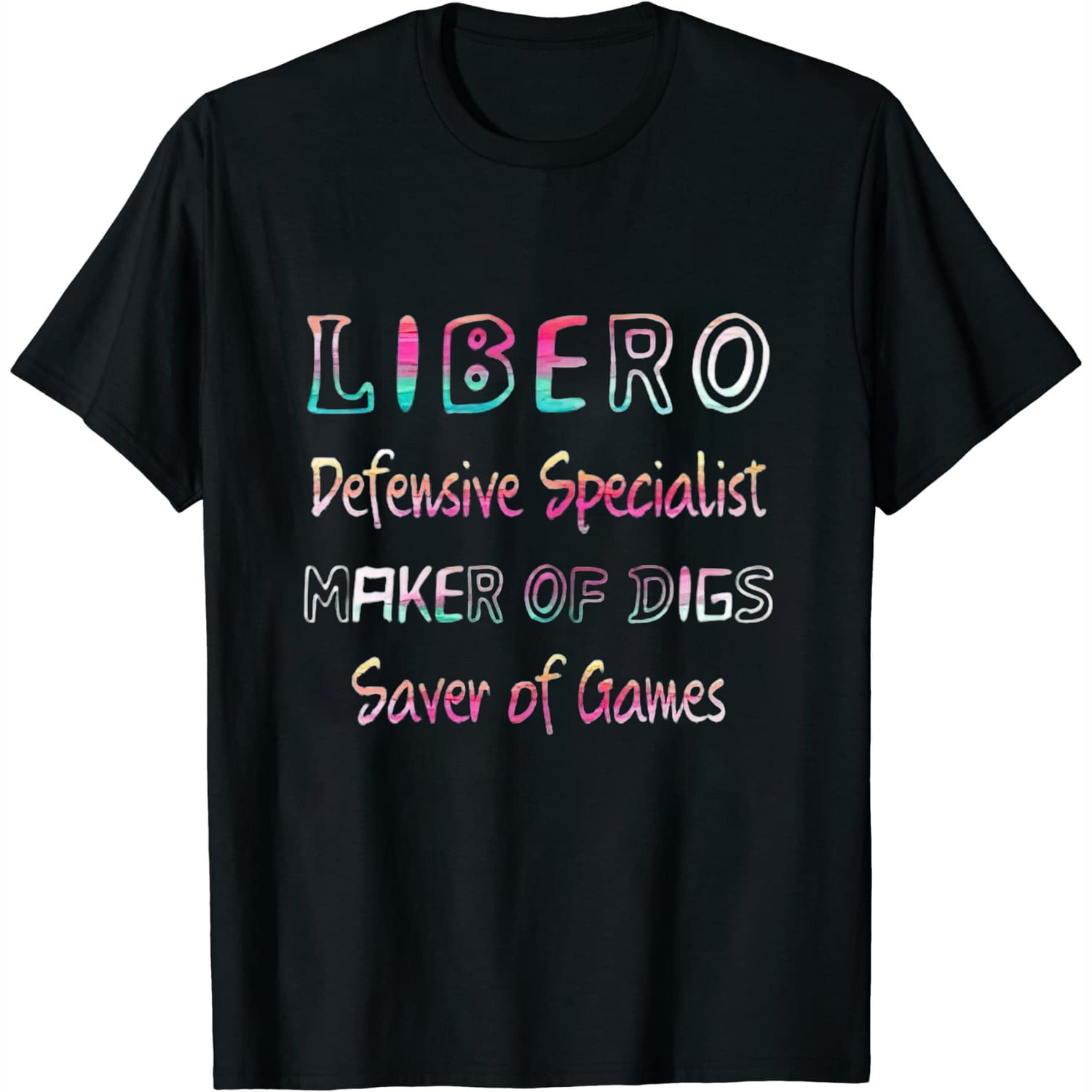 Womens Funny Libero Volleyball Defensive Player Position T-Shirt Black ...
