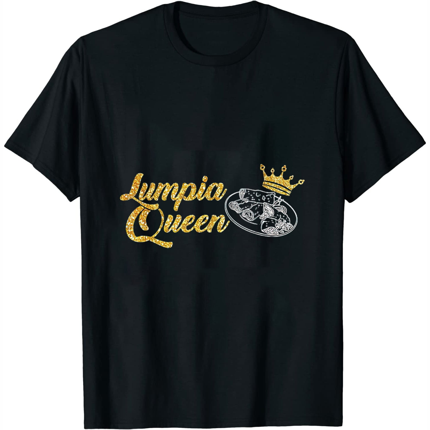 Womens Funny Lumpia Queen Pinoy Filipino Food Lovers Lumpia Wrapper T-Shirt Black Small ...