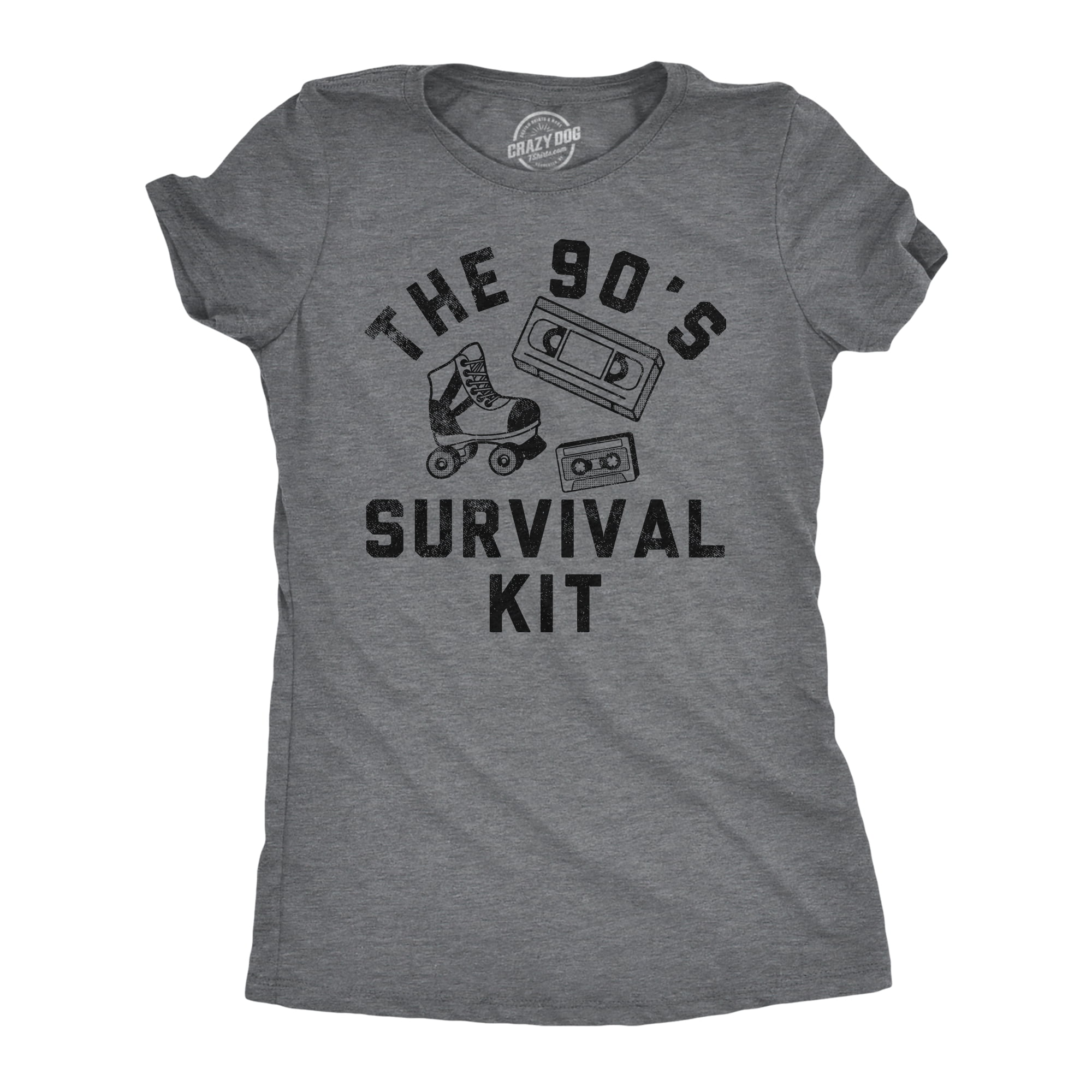 Womens Funny T Shirts The 90s Survival Kit Sarcastic Retro Graphic Tee ...