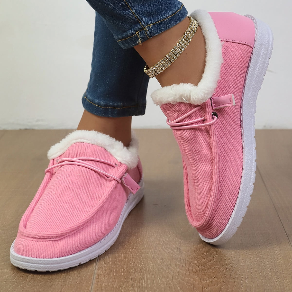 Womens Fuzzy House Booties Slippers Indoor Outdoor Casual Cozy Flat ...